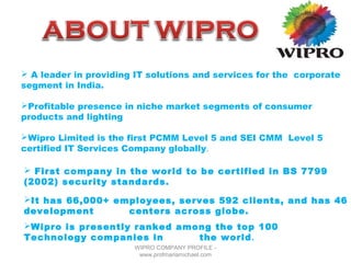 wipro profile | PPT