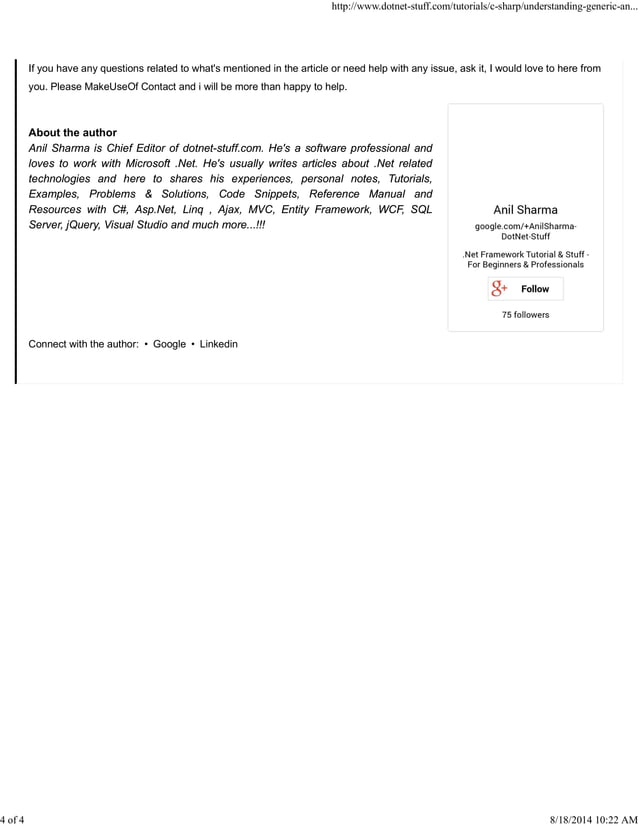 Tutorials C Sharpunderstanding Generic Anonymous Methods And Lambda Expressions In C Sharp Pdf