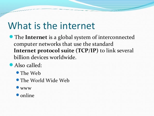 World Wide Web (the Internet) Basics