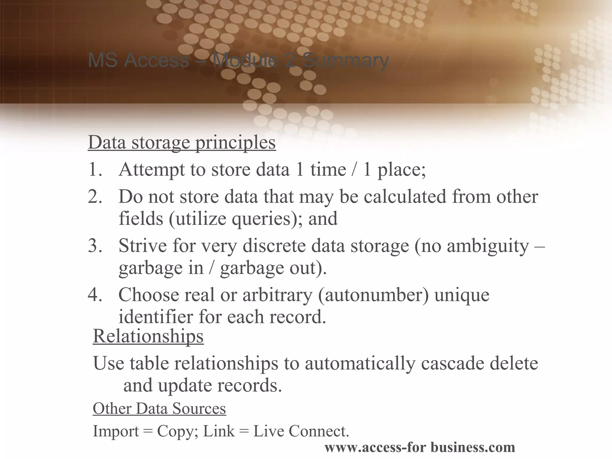 A Primer for Relational Database Design and Use | PPT