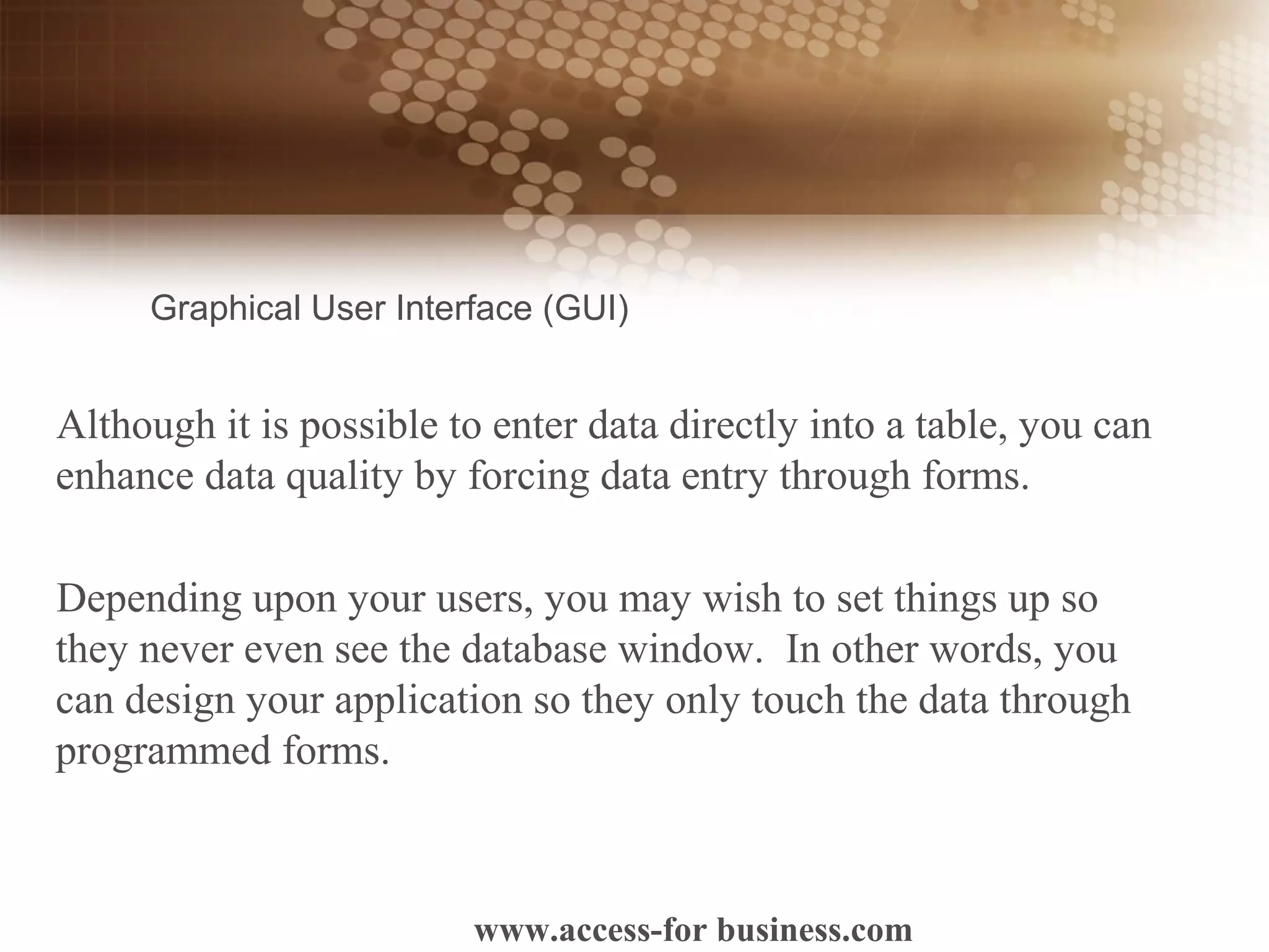 A Primer for Relational Database Design and Use | PPT