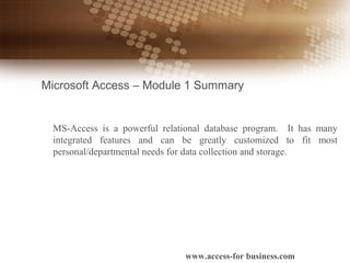 A Primer for Relational Database Design and Use | PPT