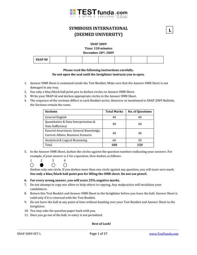 (Www.entrance exam.net)-snap sample paper 5 | PDF