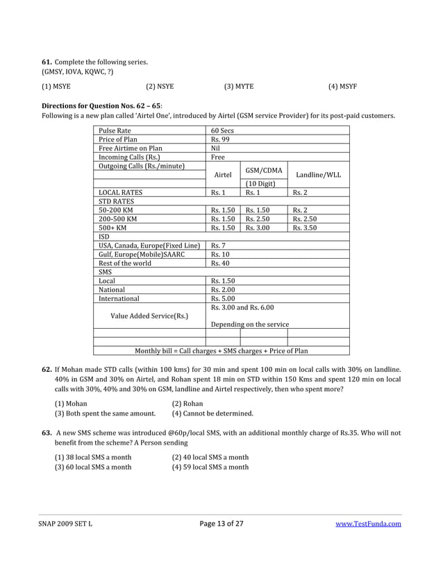 (Www.entrance exam.net)-snap sample paper 5 | PDF