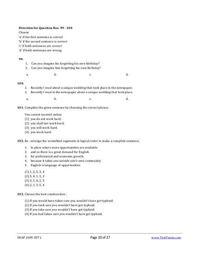 (Www.entrance exam.net)-snap sample paper 5