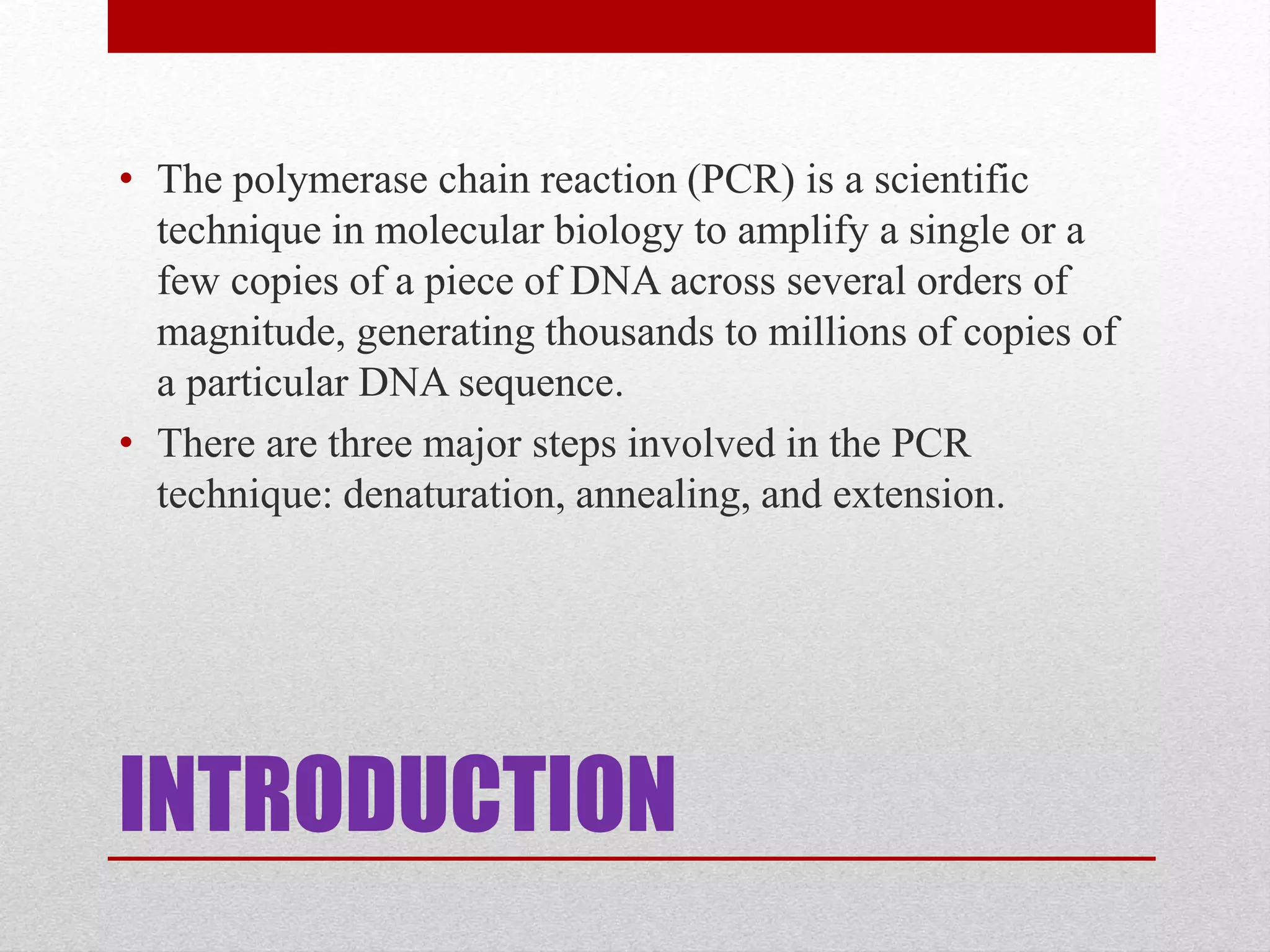 PCR,polymerase chain reaction.Basic concept of PCR. | PPTX
