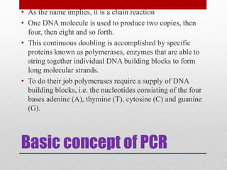 PCR,polymerase chain reaction.Basic concept of PCR. | PPTX