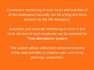 Excellent Time Attendance Systemn | PPT