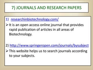 WWW in biotechnology | PPTX