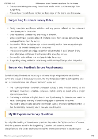 www.mybkexperience.com surveys.pdf | Business | Business and Finance