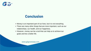 why money plays a major role in life | PDF