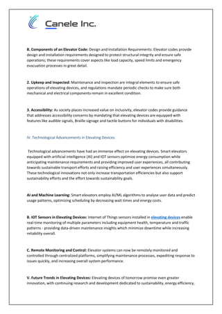 Elevating Devices And Elevator Code Navigating The Vertical Horizon | PDF