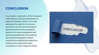 The Validity of B.Tech for Working Professionals in India: Breaking ...