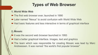 WWW and description of the web and the internet | PPT