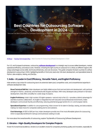 Best Countries for Outsourcing Software Development in 2024 | PDF