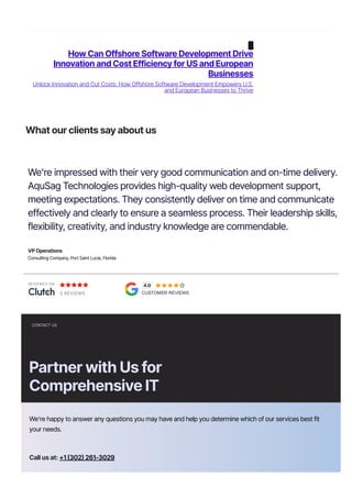 Maximizing ROI with Offshore QA Testing and DevOps Outsourcing for U.S ...
