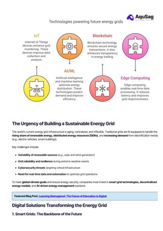 Powering the Future: Digital Solutions for a Sustainable Energy Grid | PDF