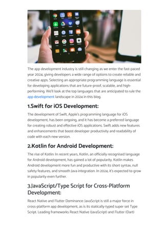 The Best Languages For App Development In 2024 | PDF