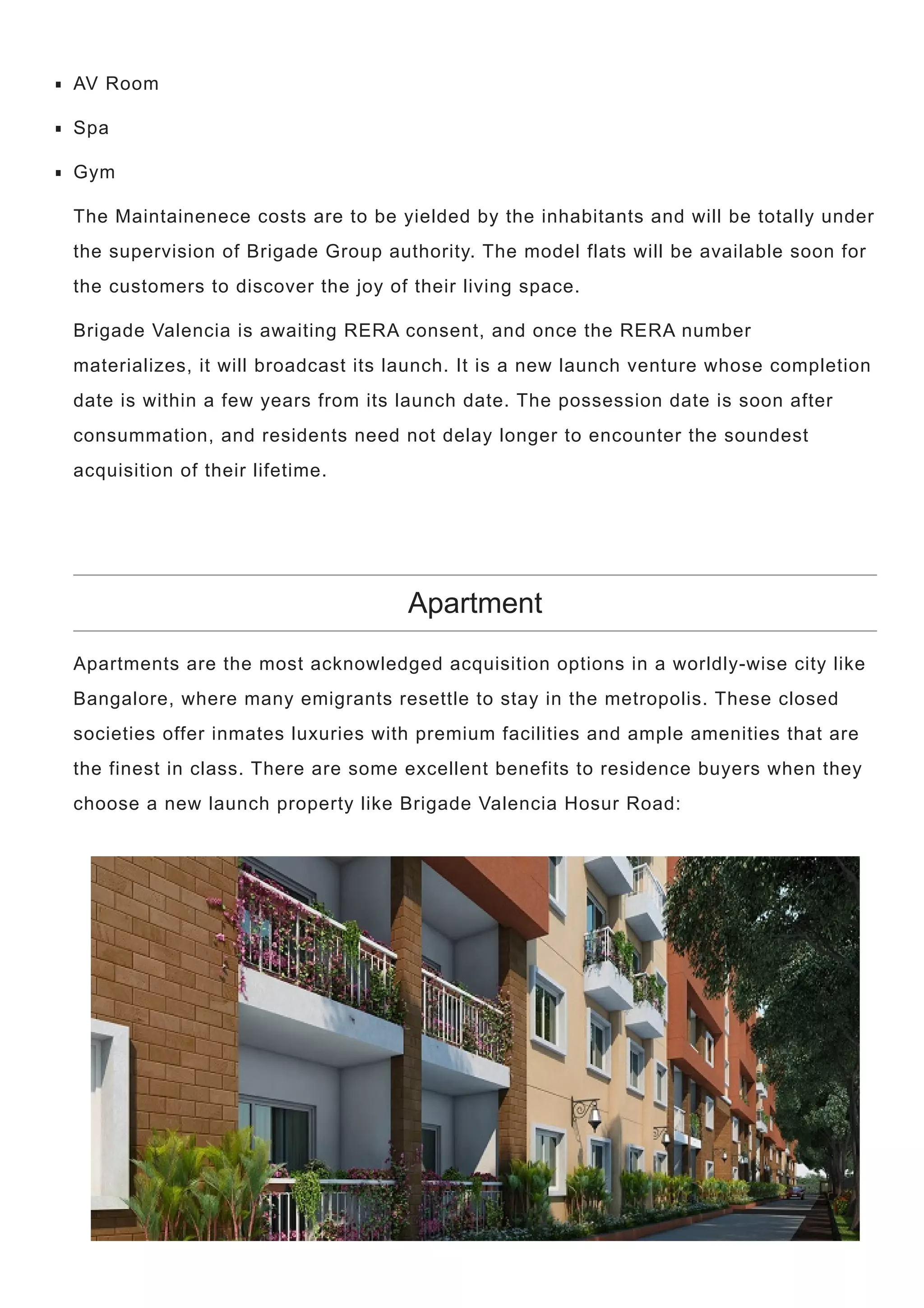Brigade Valencia Amenities | PDF