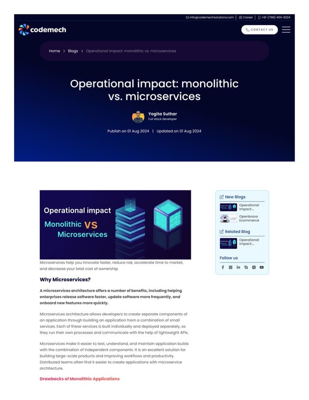 Operational impact: monolithic vs. microservices | PDF