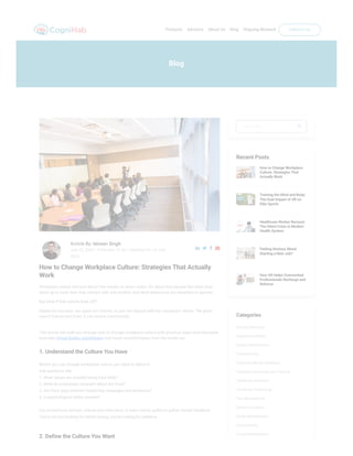 How to Change Workplace Culture: Strategies That Actually Work | PDF