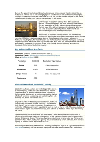 Melbourne Destination Guide | PDF