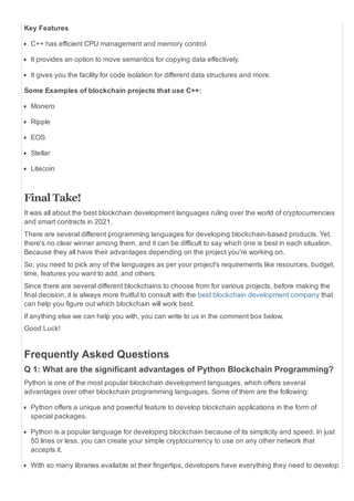 Top Blockchain Programming Languages: Choose the Best One for Your ...