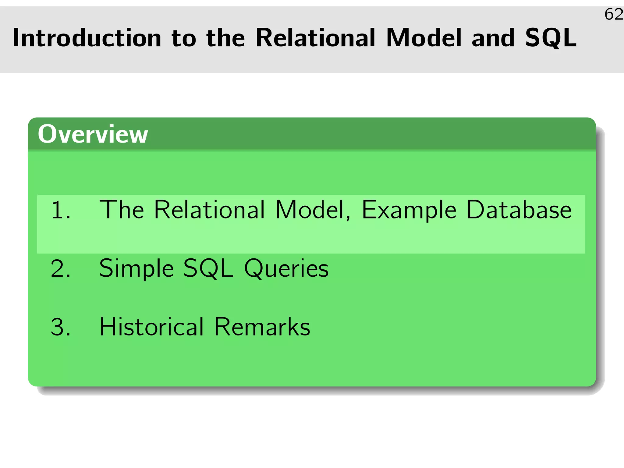 Introduction To The Relational Model And Sql Ppt