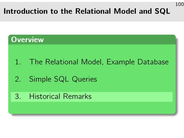 Introduction To The Relational Model And Sql Ppt