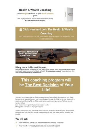 Health and Wealth Coaching | PDF | Financial Planning | Personal Finance