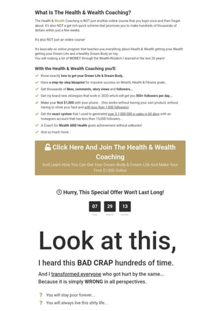 Health and Wealth Coaching | PDF | Financial Planning | Personal Finance