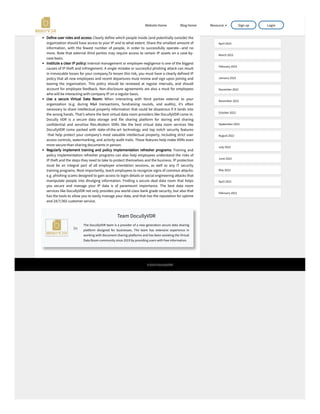 Securing Deals: The Role of VDRs in Mitigating Cyber Risks during M&A | PDF