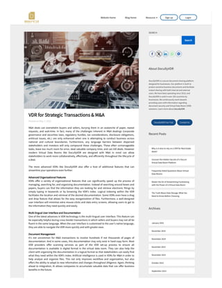 Ensuring Confidentiality in M&A Deals with VDRs | PDF