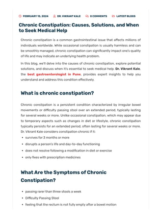 Chronic Constipation: Causes, Solutions, and When to Seek Medical Help ...