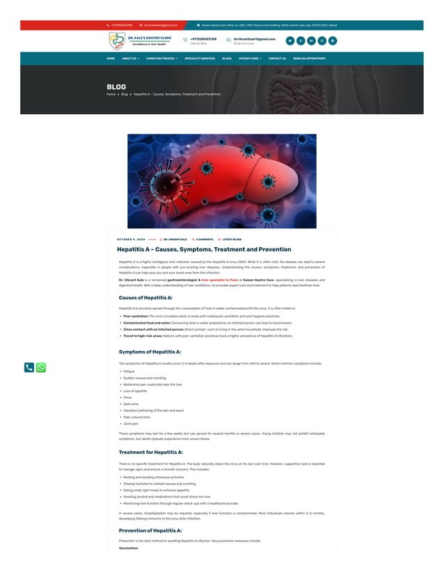 Hepatitis A – Causes, Symptoms, Treatment and Prevention | PDF