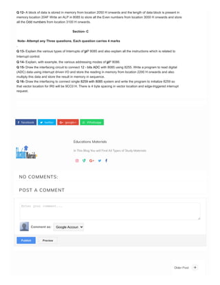 Www educationsmaterials-com-2020-12-microprocessor-btech-paper-2020-kanpur-html | PDF