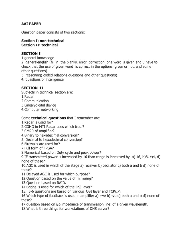 (Www.entrance exam.net)-aai paper 1 | DOCX | Computer Networking | Computing