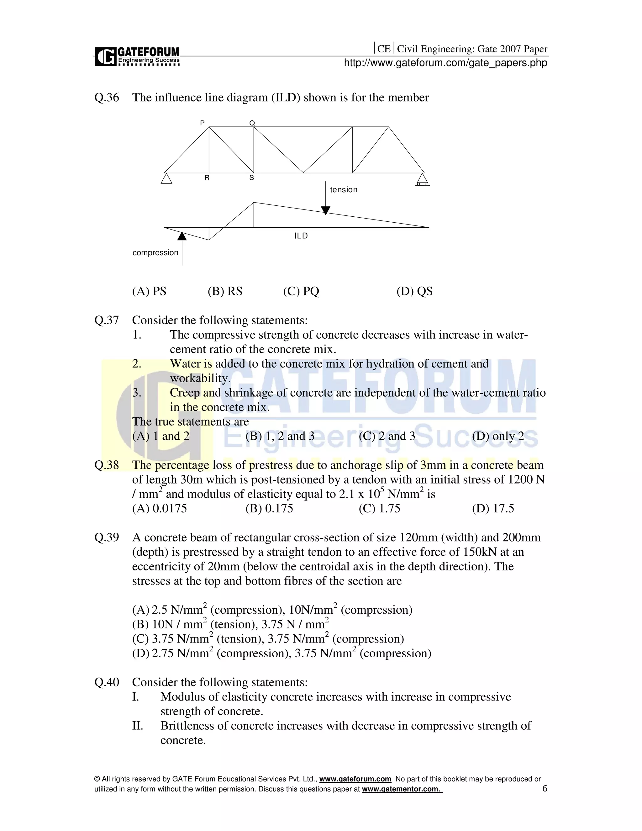 (Www.entrance exam.net)-gate civil engineering sample paper 4 | PDF