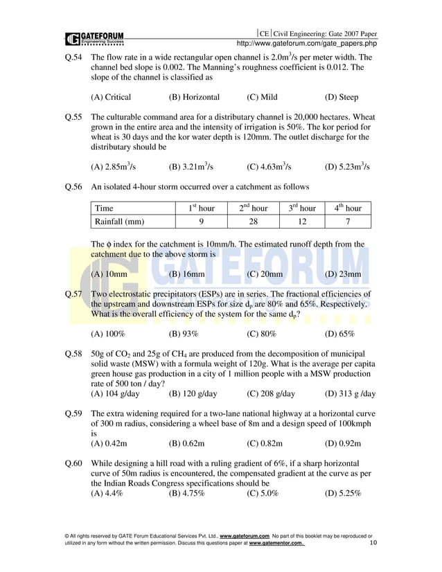 (Www.entrance exam.net)-gate civil engineering sample paper 4 | PDF ...