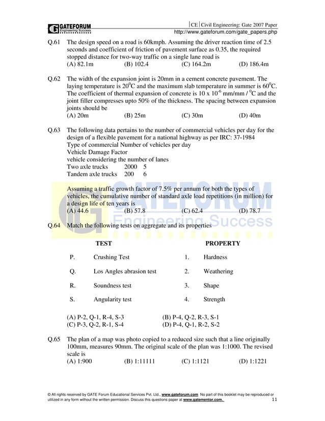 (Www.entrance exam.net)-gate civil engineering sample paper 4 | PDF ...