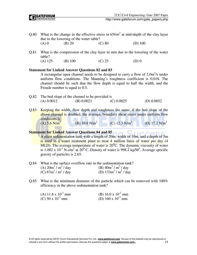 (Www.entrance exam.net)-gate civil engineering sample paper 4 | PDF