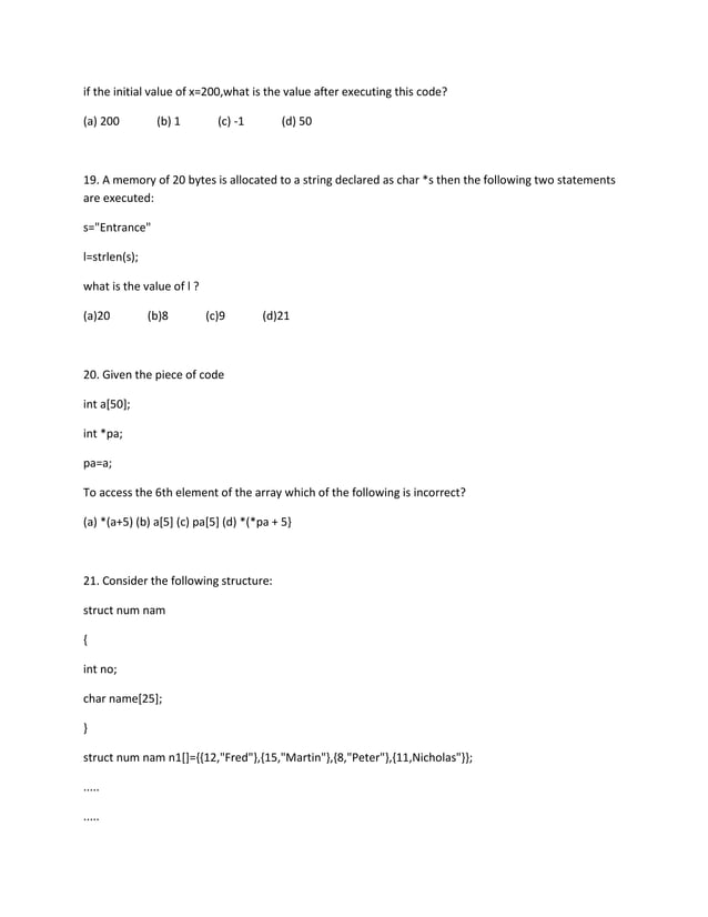 (Www.entrance exam.net)-tcs placement sample paper 2 | DOCX | Programming Languages | Computing