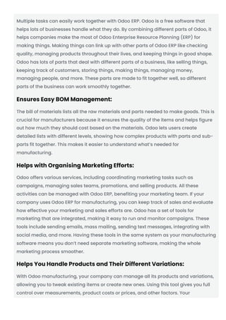 10 Reasons to Choose Odoo ERP for Your Manufacturing Business | PDF