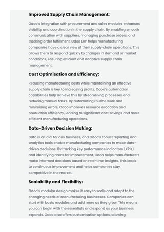 How Odoo ERP integration can benefit manufacturing businesses? | PDF