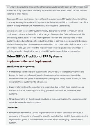 Odoo ERP Vs. Traditional ERP Systems – A Comparative Analysis | PDF