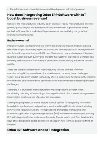 Ways How Odoo IoT Integration Can Boost Business ROI | PDF | Internet | Computing