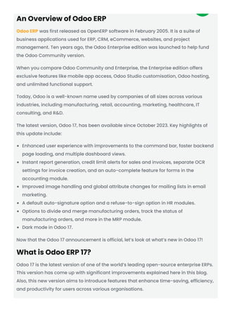 What’s New in Odoo 17 – A Complete Roadmap | PDF