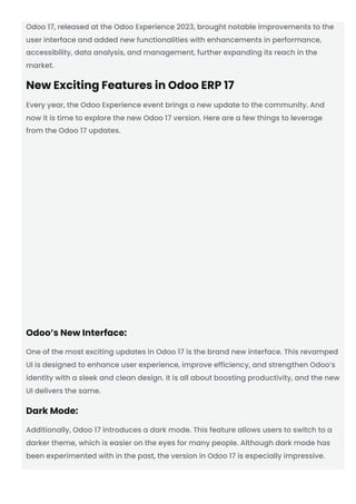What’s New in Odoo 17 – A Complete Roadmap | PDF