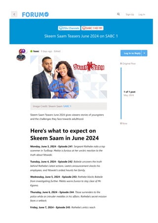 Skeem Saam in June 2024 available on Forum | PDF