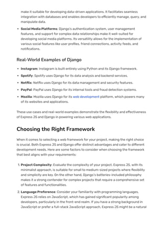Express JS and Django Web Frameworks Analyzed | PDF